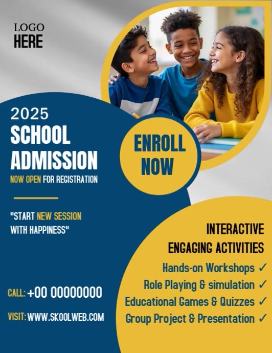 Red Joyful School Admission Flyer (us Letter) Template | PosterMyWall