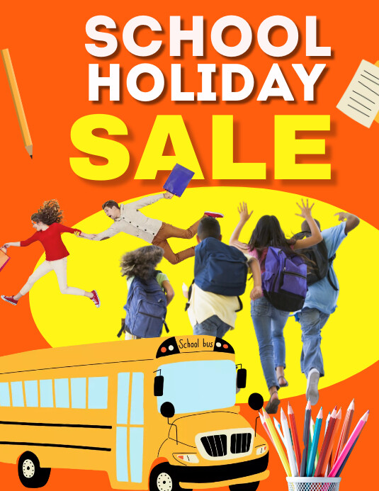 Plantilla de Red Joyful School Holiday Sale Flyer (us Lett | PosterMyWall