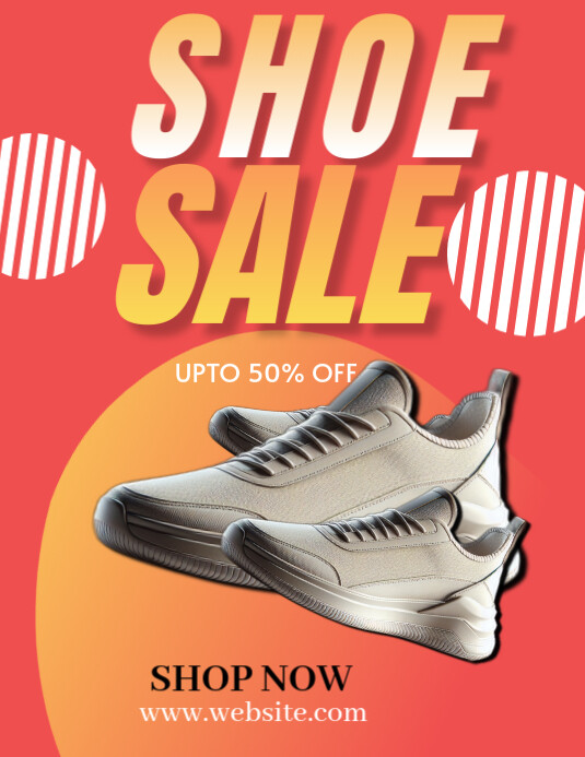 Red Joyful Shoe Sale Flyer (us Letter) Template | PosterMyWall