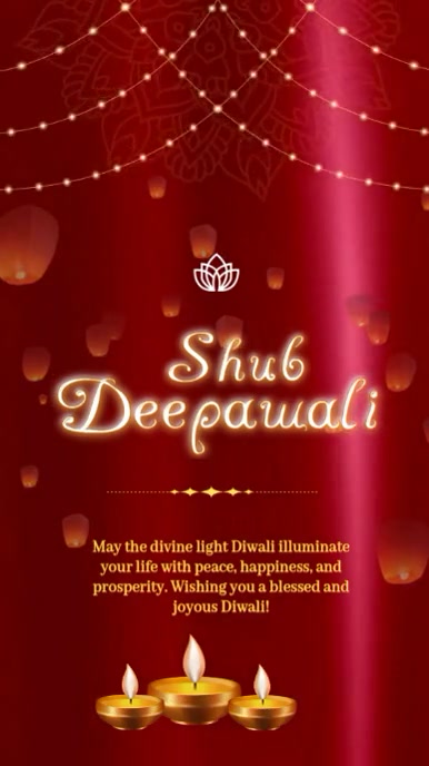 Copy of Red Joyful Shub Deepawali Tiktok Video | PosterMyWall