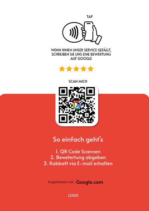 Copy of Red Joyful Simple Google Business Review A5 | PosterMyWall