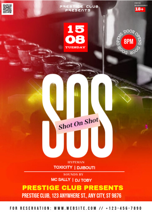 Red Joyful Sis Party A4 Template | PosterMyWall