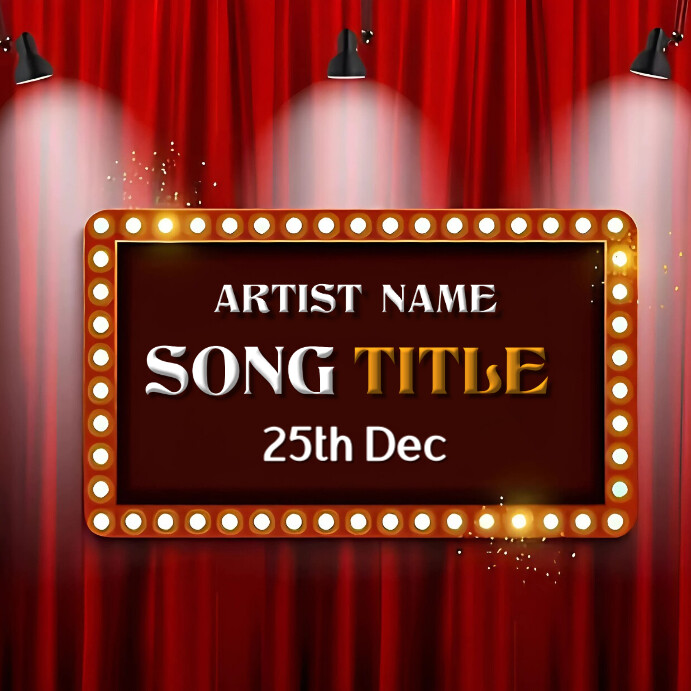 Red Joyful Song Title Display Instagram Post Template | PosterMyWall