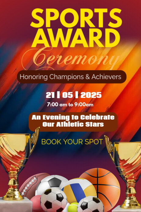 Red Joyful Sports Award Ceremony Poster Template | PosterMyWall