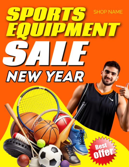 Red Joyful Sports Equipment Flyer (us Letter) Template | PosterMyWall