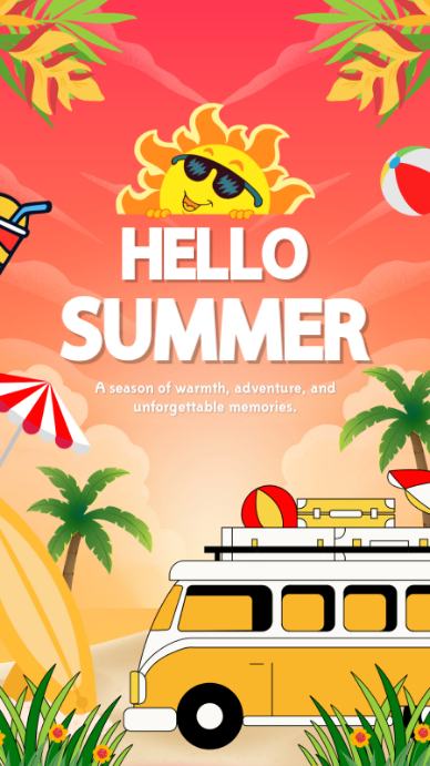 Plantilla de Red Joyful Summer Adventure Instagram Story 2026 ...