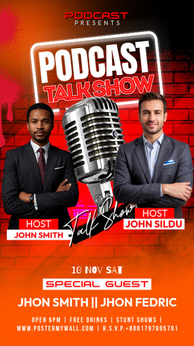 Copy of Red Joyful Talk Show Podcast Instagram Story | PosterMyWall