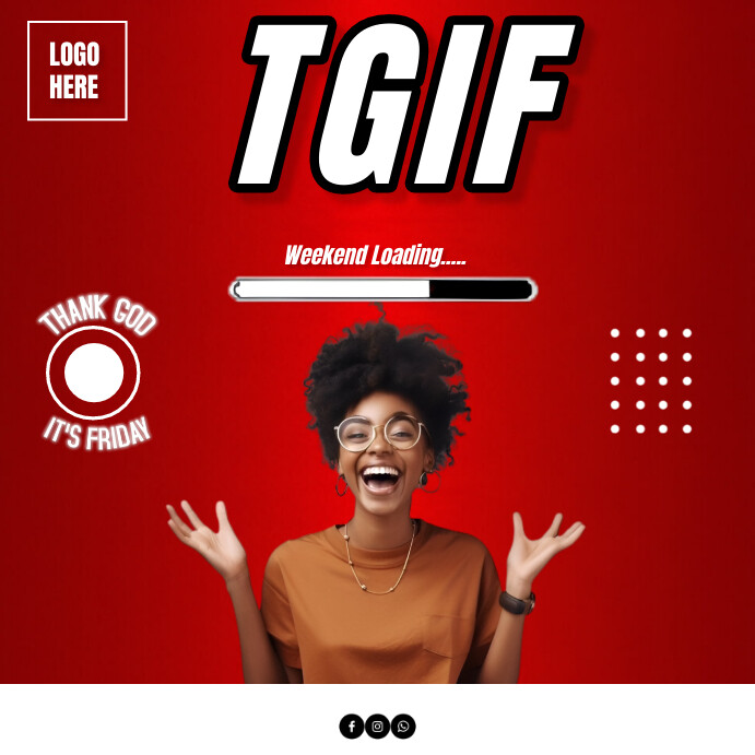 Copy of Red Joyful Tgif Instagram Post | PosterMyWall