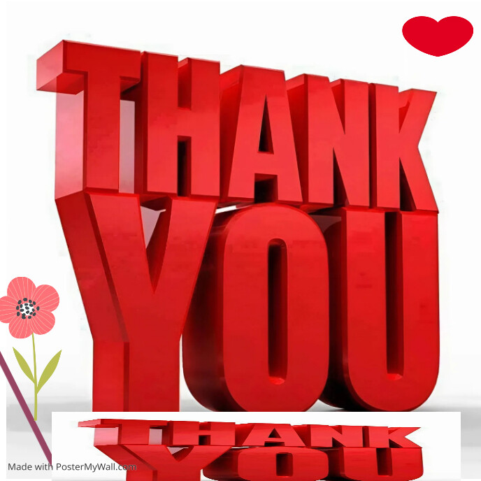 Plantilla de Red Joyful Thank You Card Album Cover | PosterMyWall