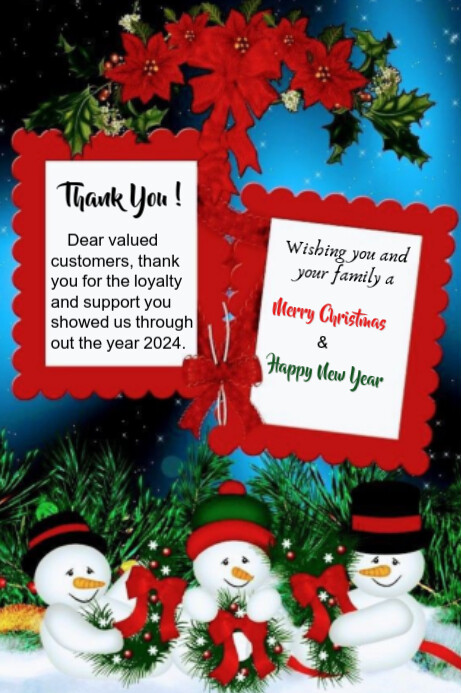 Copy of Red Joyful Thank You Valued Customers Poster | PosterMyWall