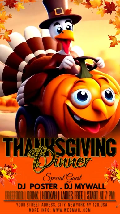 Red Joyful Thanksgiving Instagram Reel Template | PosterMyWall