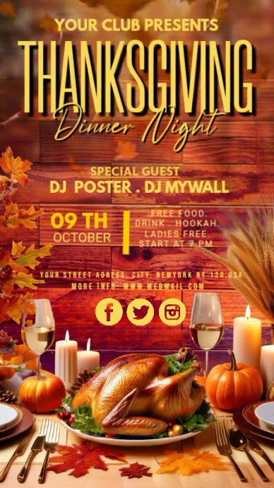 Red Joyful Thanksgiving Instagram Story Template | PosterMyWall