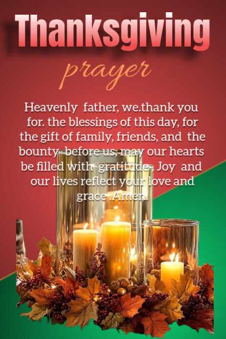 Copy of Red Joyful Thanksgiving Prayer Ideas Poster | PosterMyWall