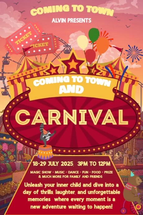 Copy of Red Joyful The Carnival Fun Fair Template Poster | PosterMyWall