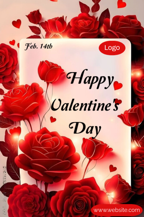 Red Joyful Valentine's Day Poster Template | PosterMyWall