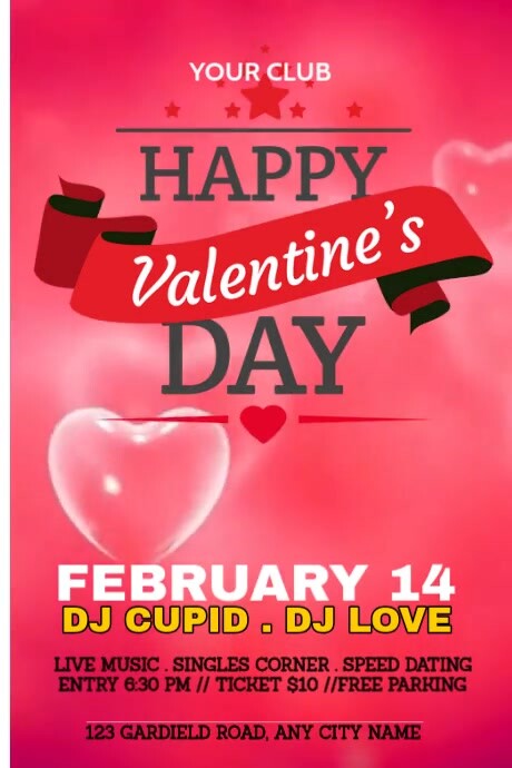 Red Joyful Valentine's Poster Template | PosterMyWall