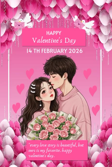 Red Joyful Valentine’s Day Poster Template | PosterMyWall