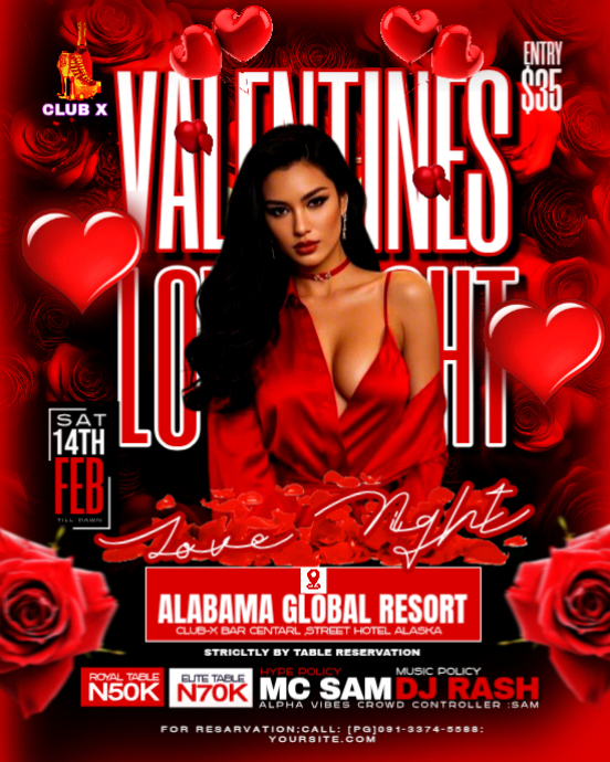 Plantilla de Red Joyful Valentine's Date Night Party Template Instagram ...