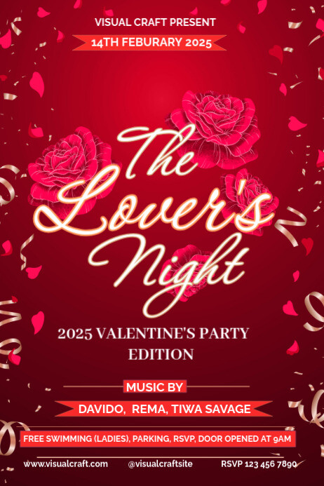 Red Joyful Valentine Poster Template | PosterMyWall