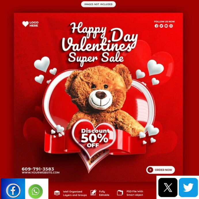 Red Joyful Valentine Promo Instagram Post Template | PosterMyWall