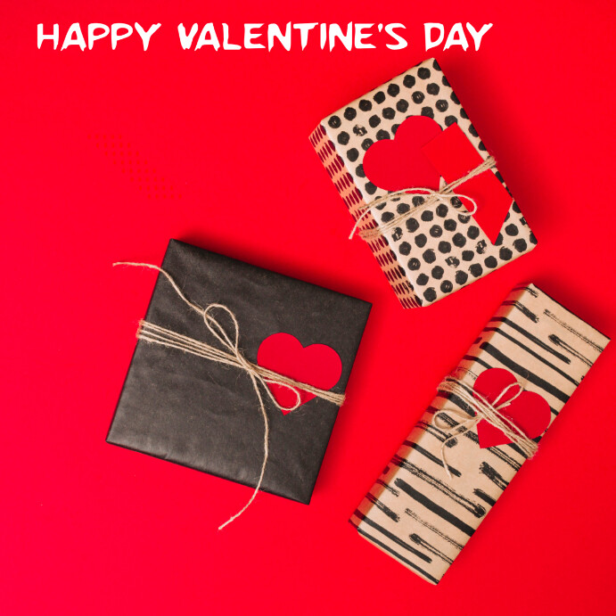 Red Joyful Valentine Special Gifts Packages Instagram Post Template ...