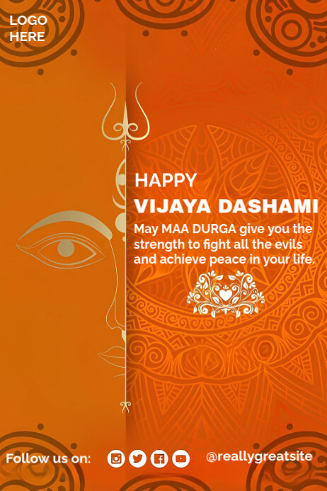 Copy of Red Joyful Vijaya Dashami Poster | PosterMyWall