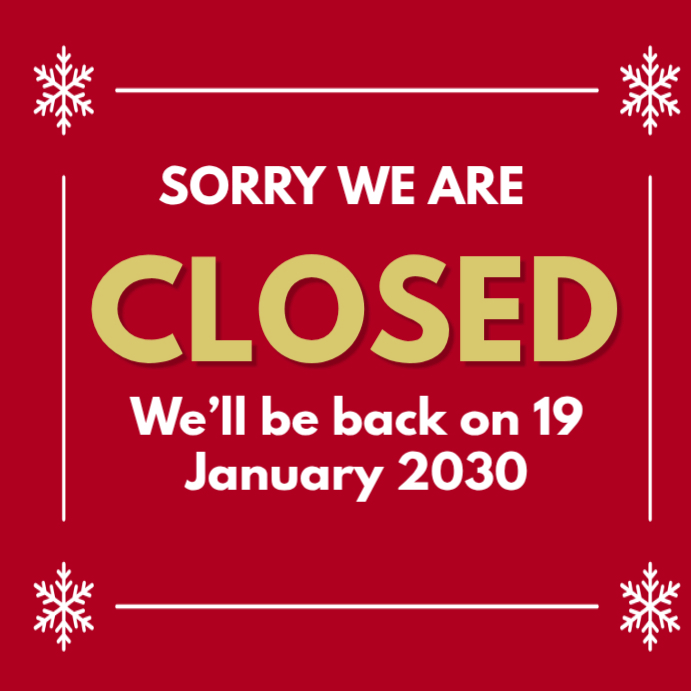 Red Joyful We Are Closed Instagram Post Template | PosterMyWall