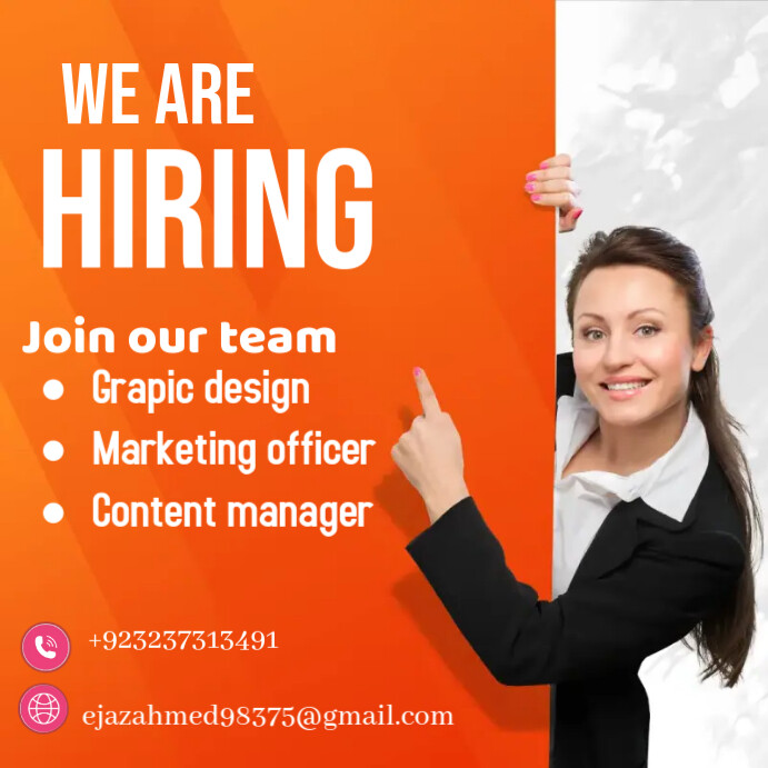 Red Joyful We Are Hiring Job Opportunities Instagram Post Template ...