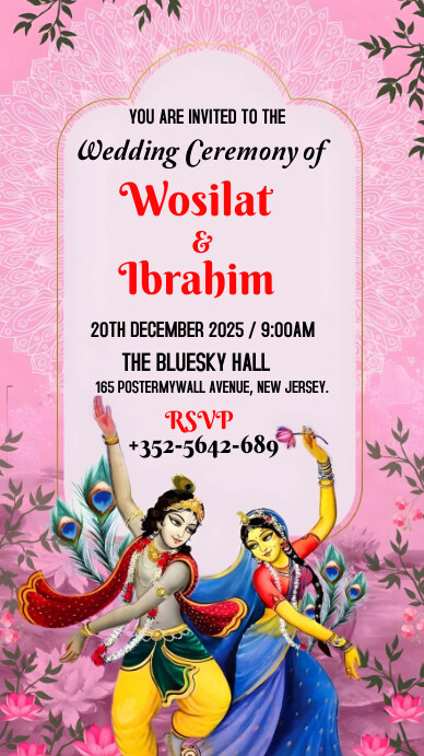 Red Joyful Wedding Invitation Card Design In Template | PosterMyWall