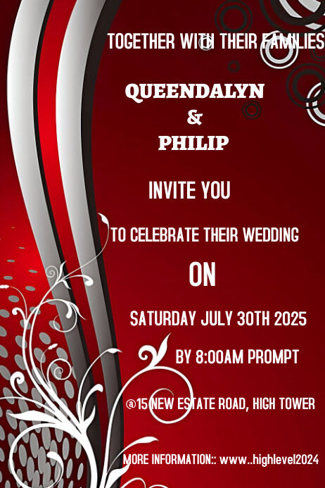 Modèle Red Joyful Wedding Poster | PosterMyWall