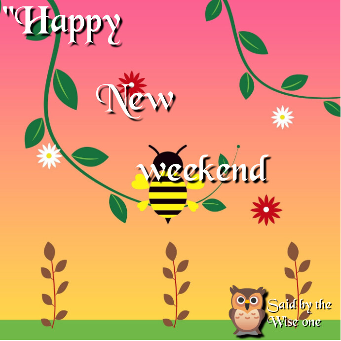 Modèle Red Joyful Weekend Greetings Instagram Post | PosterMyWall