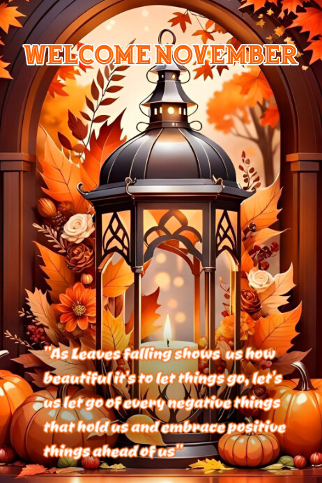 Red Joyful Welcome November Poster Template | PosterMyWall