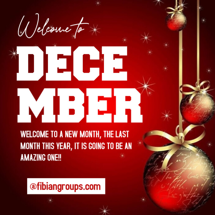 Plantilla de Red Joyful Welcome To December Instagram Post | PosterMyWall
