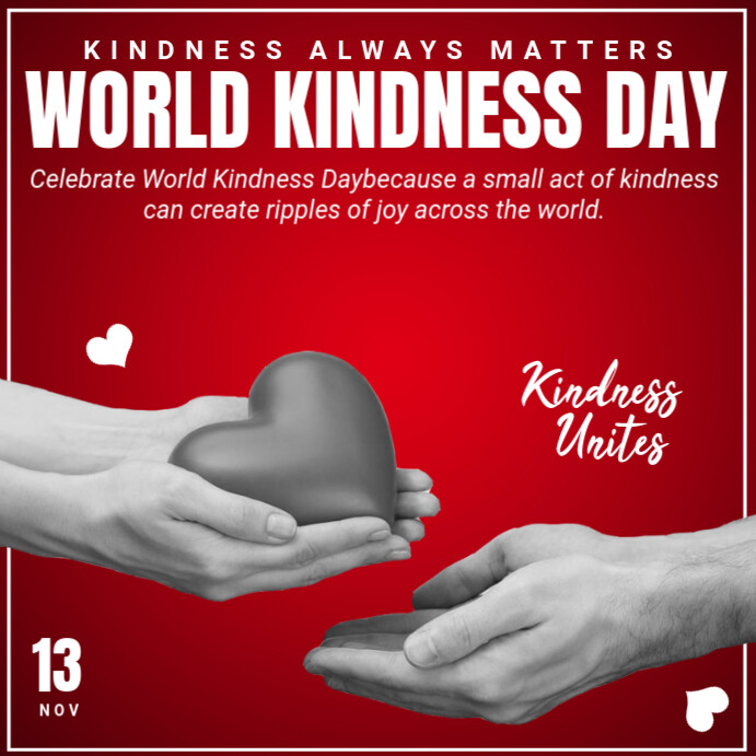Copy of Red Joyful World Kindness Day Instagram Post | PosterMyWall