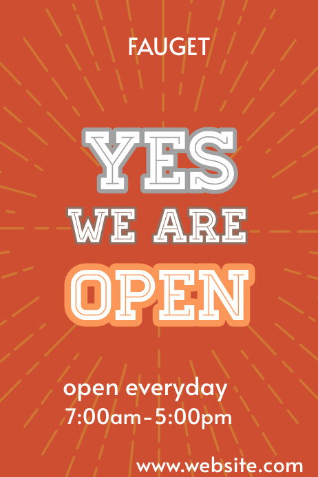 Plantilla de Red Joyful Yes We Are Open Poster | PosterMyWall
