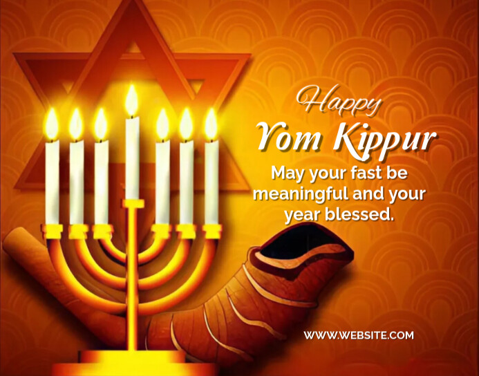 Plantilla de Red Joyful Yom Kippur Poster/wallboard | PosterMyWall