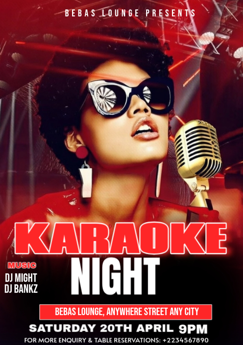 Red Karaoke Night A3 Template | PosterMyWall