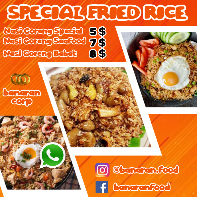 Red Kolase Special Food Menu Fried Rice Pos I Template | PosterMyWall