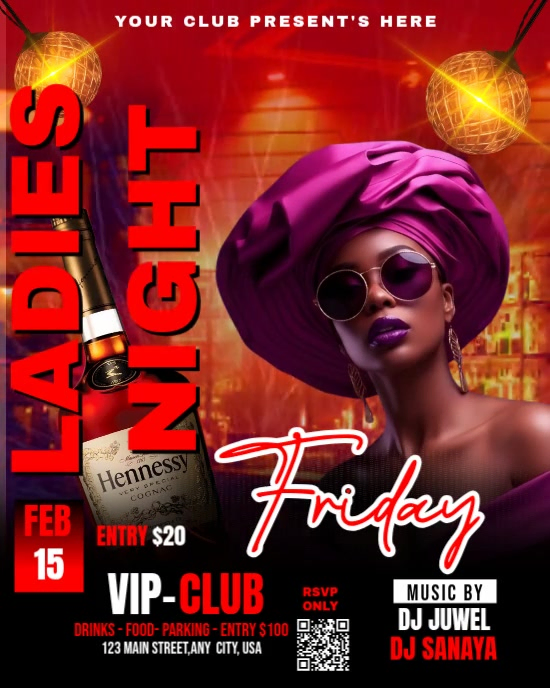 Red Ladies Night Event Instagram Portrait Video Template | PosterMyWall
