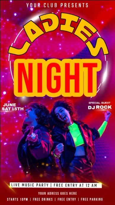 Red Ladies Night Instagram Story Template | PosterMyWall
