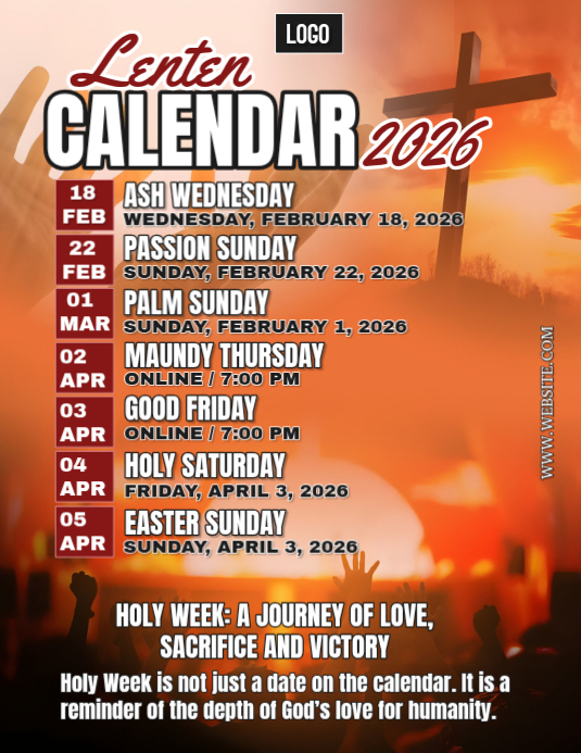Plantilla de Red Lenten Calendar Flyer | PosterMyWall