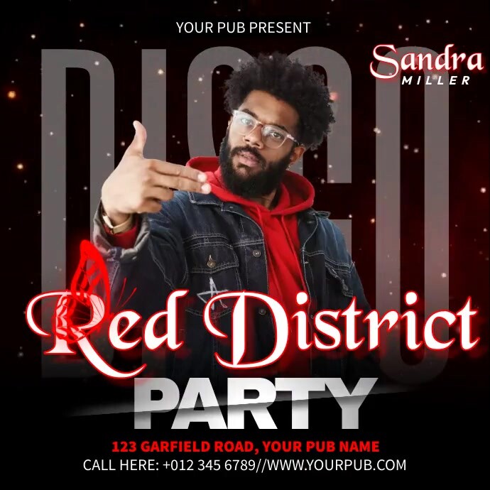 Red Lights District Party Template | PosterMyWall