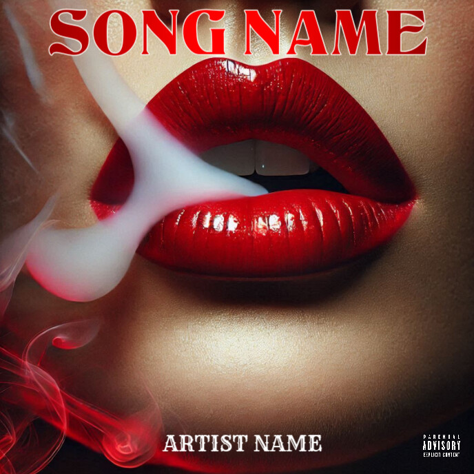 Red lips album cover Template | PosterMyWall