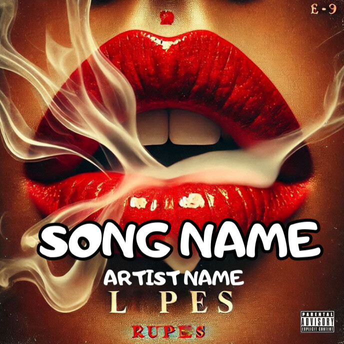 Red Lips Album Cover Template | PosterMyWall