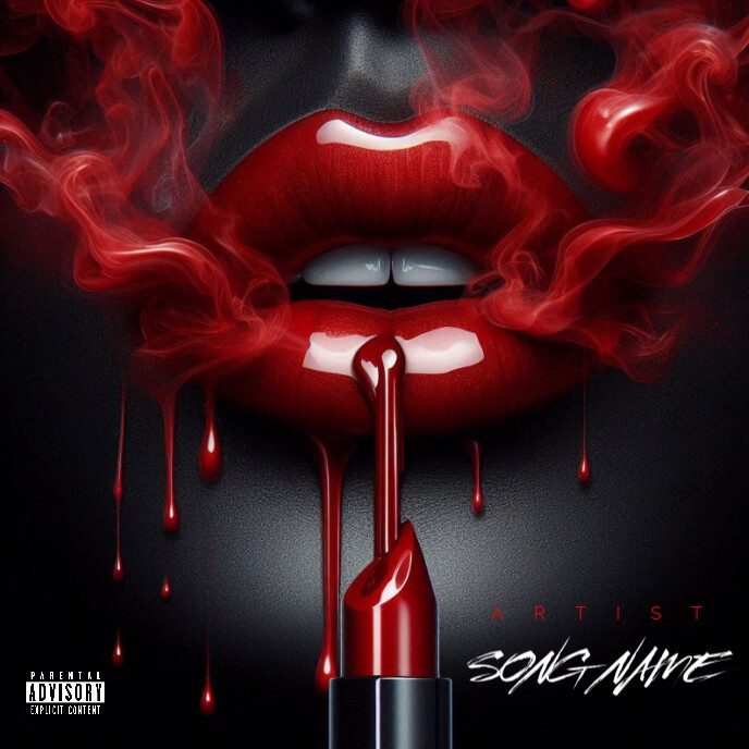 Red Lips Mixtape Album Cover Template | PosterMyWall