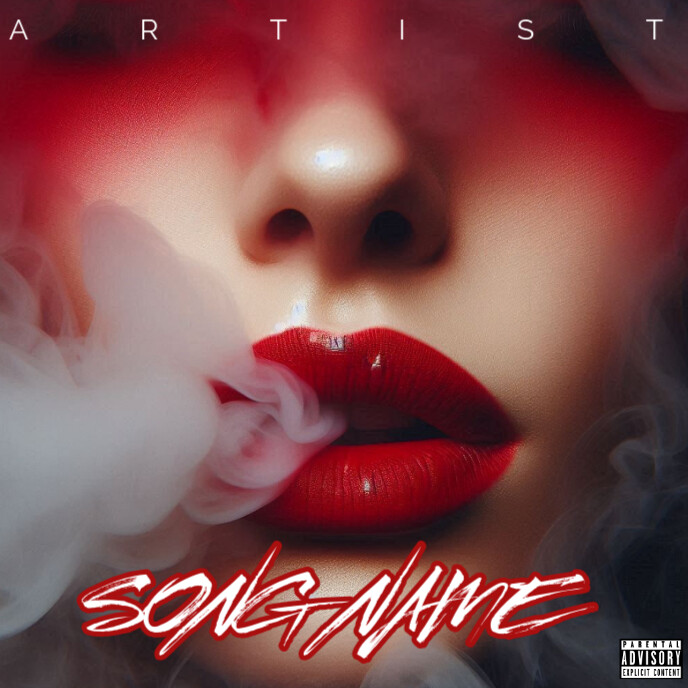 Red Lips Song Mixtape Album Cover Template | PosterMyWall