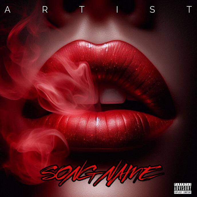 Red Lips Song Mixtape Album Cover Template | PosterMyWall