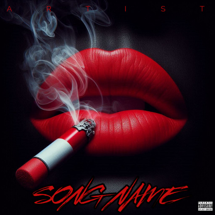 Red Lips Song Mixtape Album Cover Template | PosterMyWall