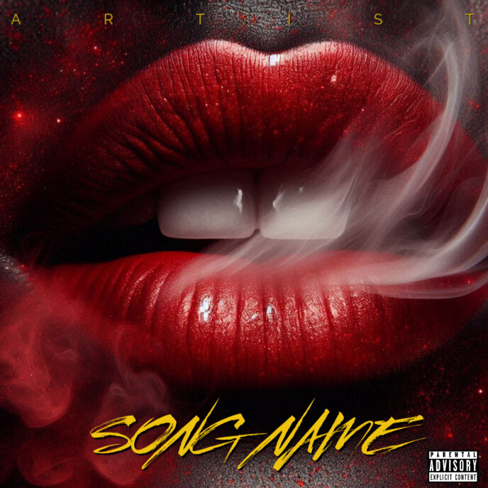 Modèle Red Lips Song Mixtape Album Cover | PosterMyWall