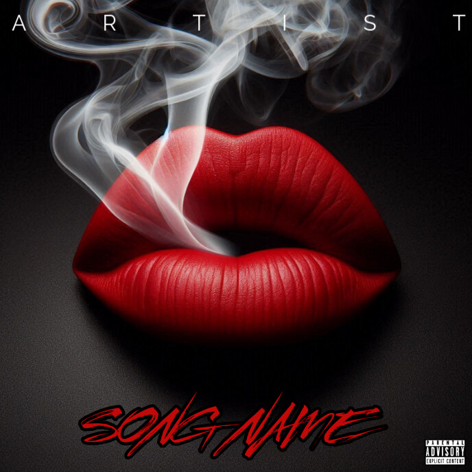 Red Lips Song Mixtape Album Cover Template | PosterMyWall